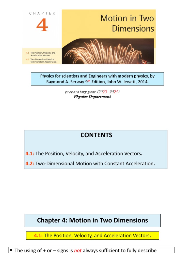 Two-Dimensional Motion in Physics | PDF | Velocity | Acceleration
