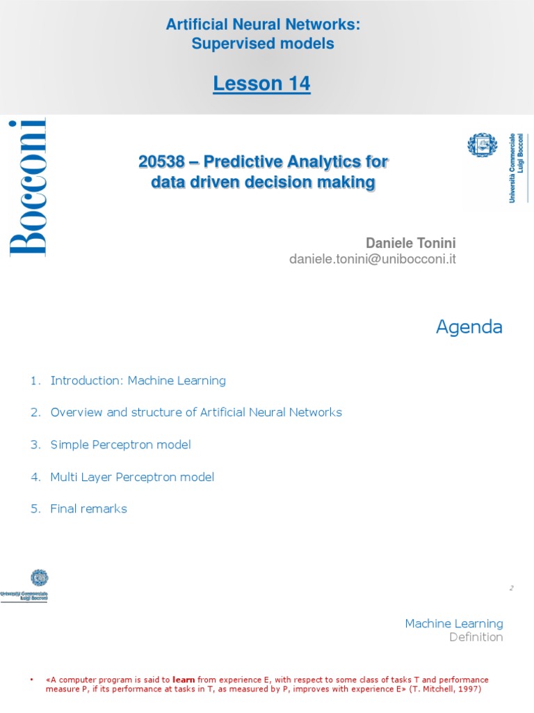 Lesson 14 ANN Supervised | PDF | Artificial Neural Network | Machine ...