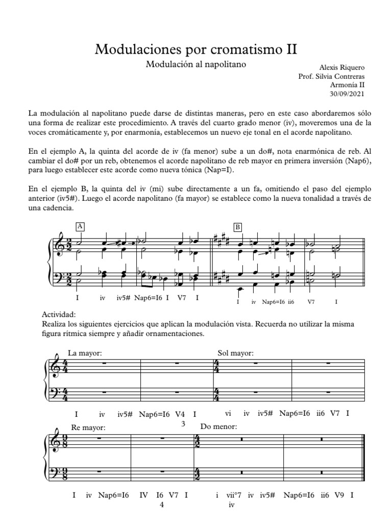 Modulación Por Cromatismo II | PDF | Acorde (Música) | Melodía