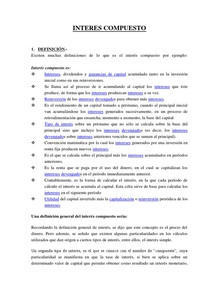 Interes Compuesto | PDF | Interés | Capital (economía)