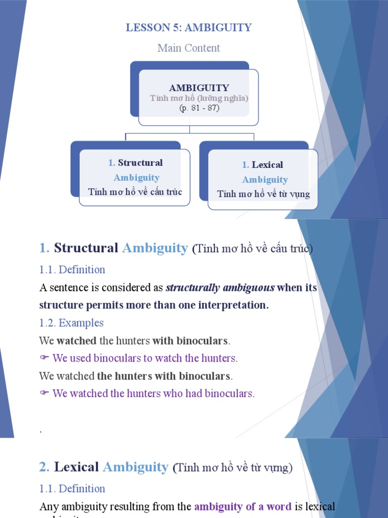 Lesson 5: Ambiguity: Main Content | PDF