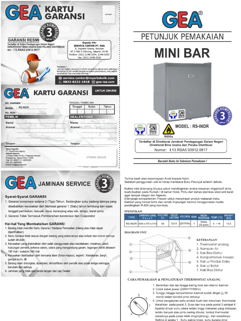Manual Mini Bar RS-06DR | PDF