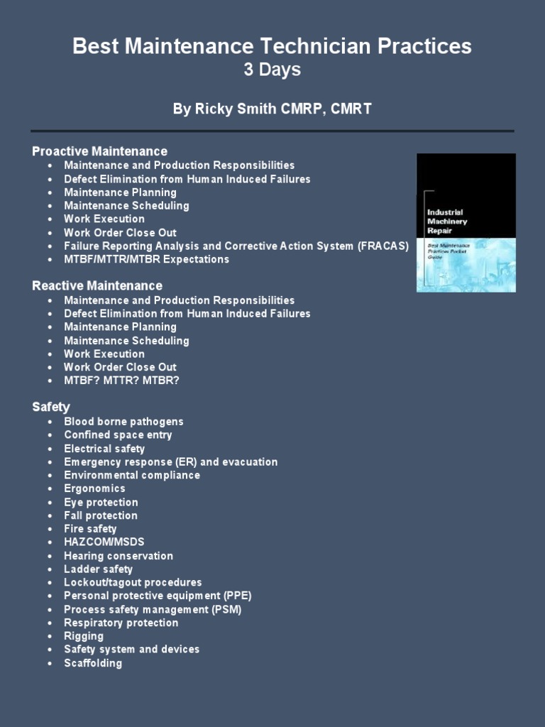 Best Maintenance Technician Practices | PDF | Troubleshooting ...