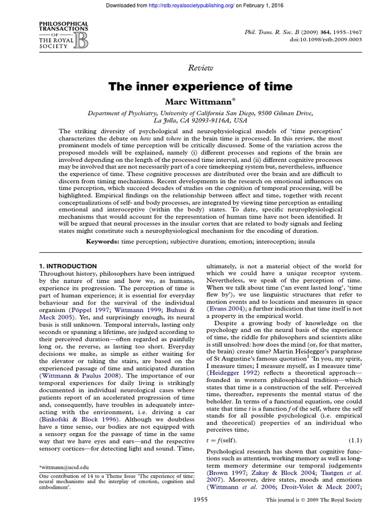 Time Perception and Emotion | PDF | Time Perception | Perception