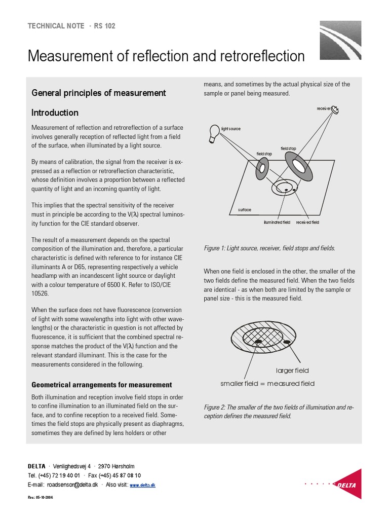 Measurement of Reflection and Retroreflection | PDF | Aperture | Color