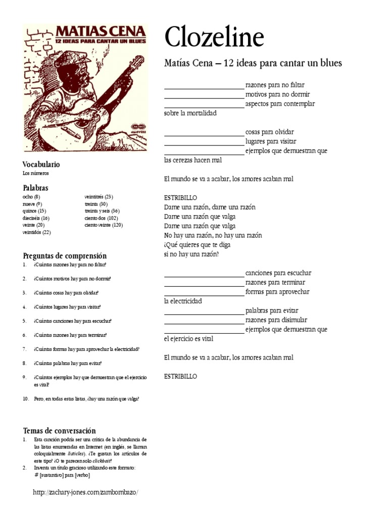 Matias Cena - 12 Ideas para Cantar Un Blues Clozeline | PDF