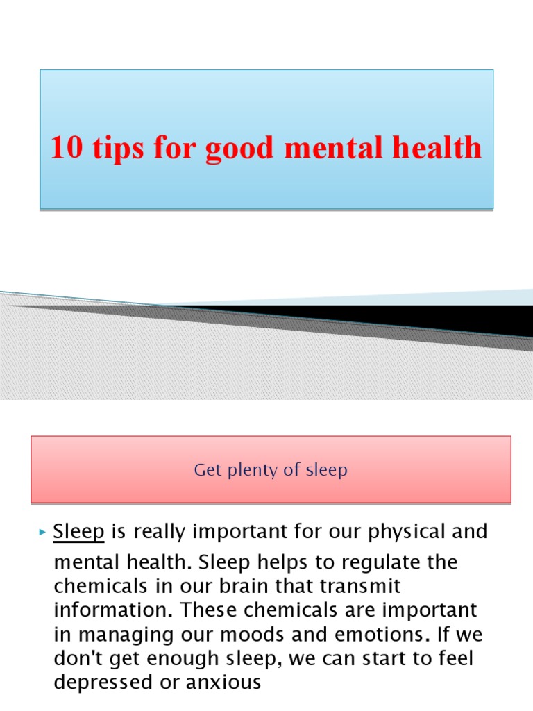 10 Tips For Good Mental Health | PDF | Mental Health | Mood (Psychology)