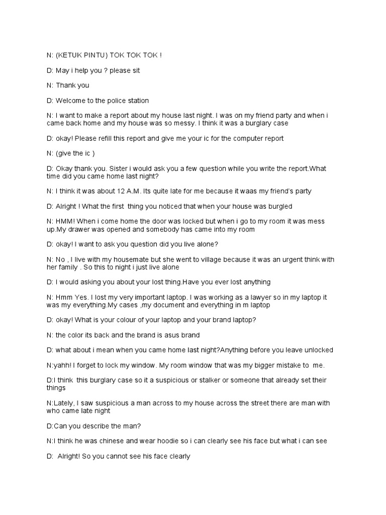 Script Police Report | PDF