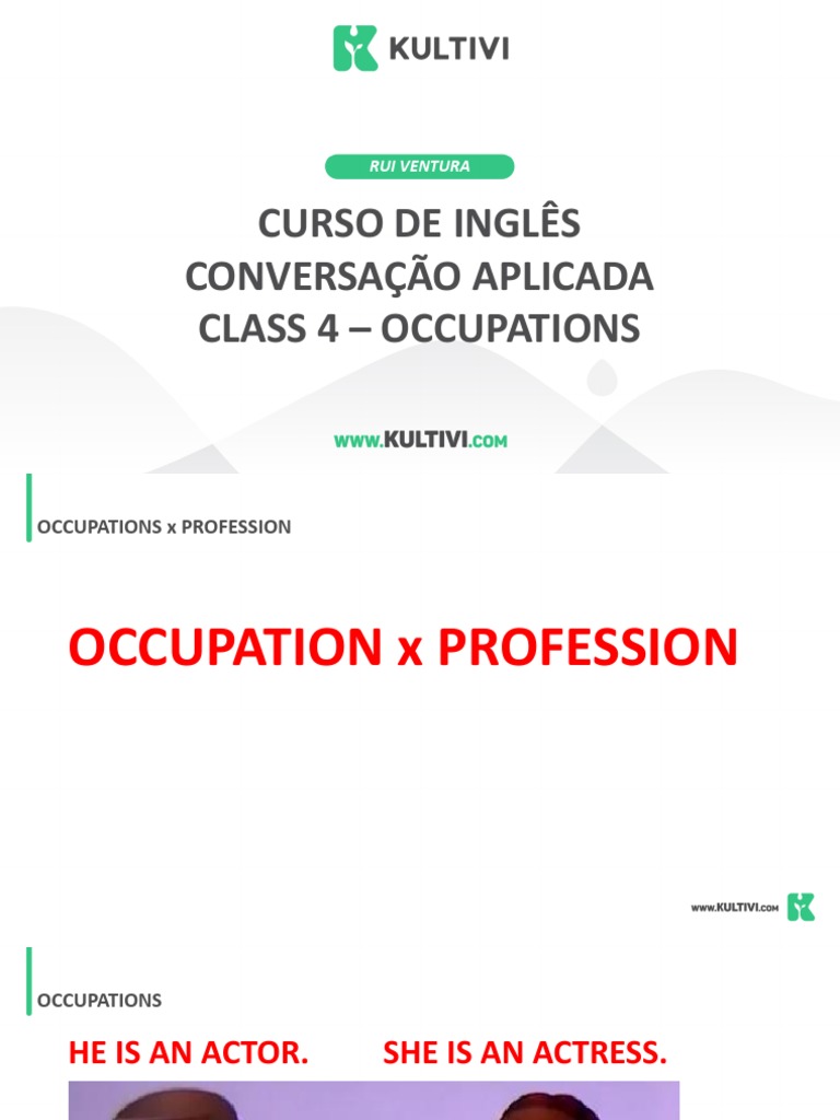 Aula 005 - Class 5 - Occupations I | PDF