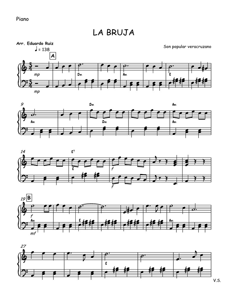 La Bruja - Piano | PDF