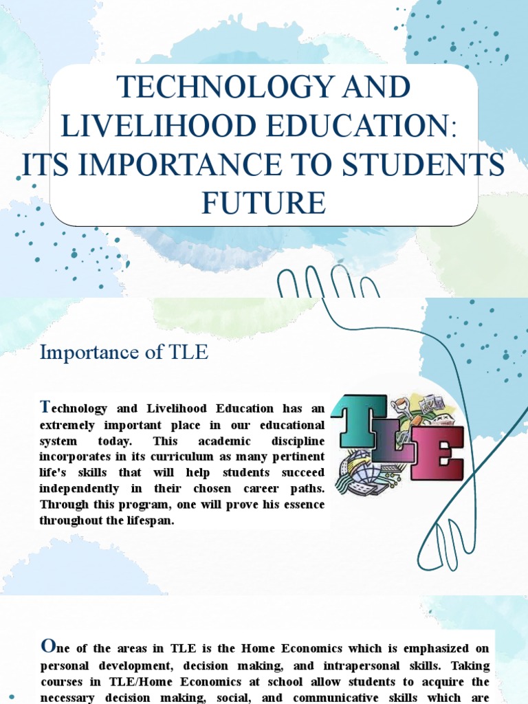Technology and Livelihood Education: Its Importance To Students Future ...