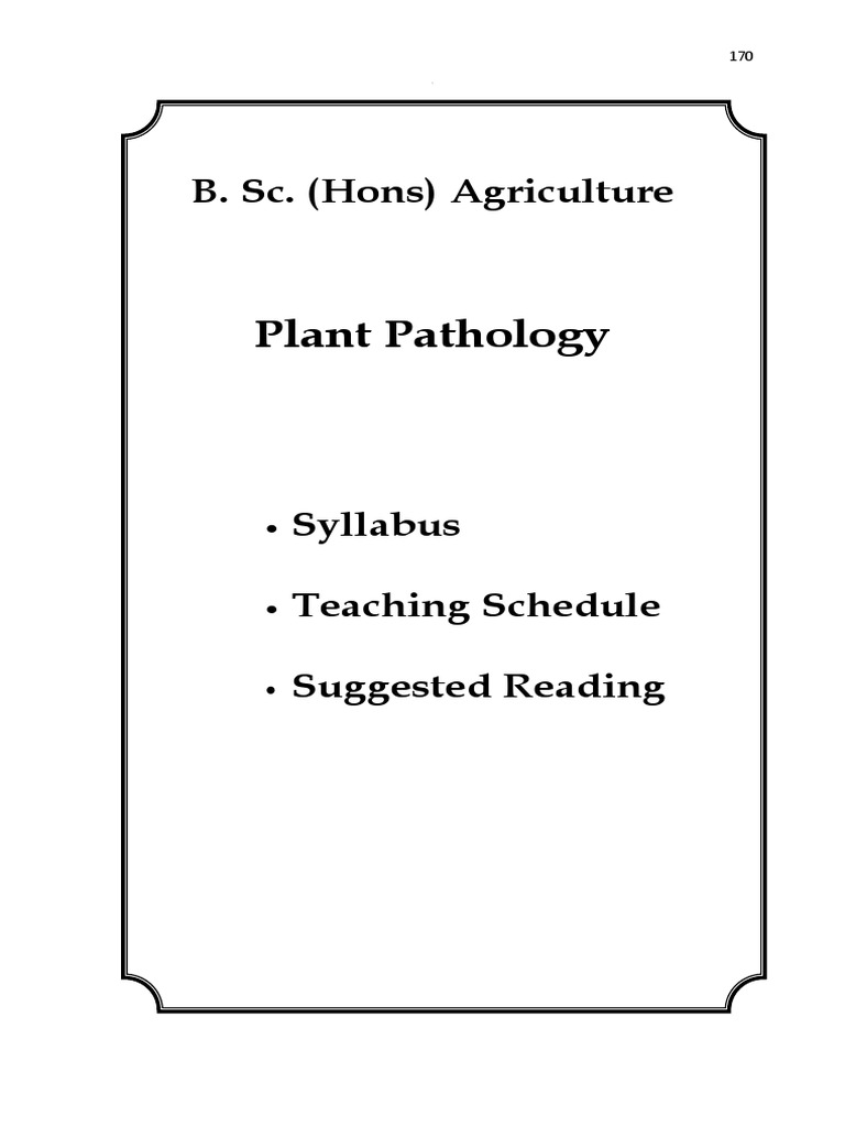 Plant Pathology Course Syllabus | PDF | Microorganism | Fungus