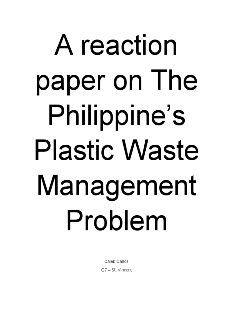 Plastic Waste Management Problem in The Philippines | PDF | Waste ...
