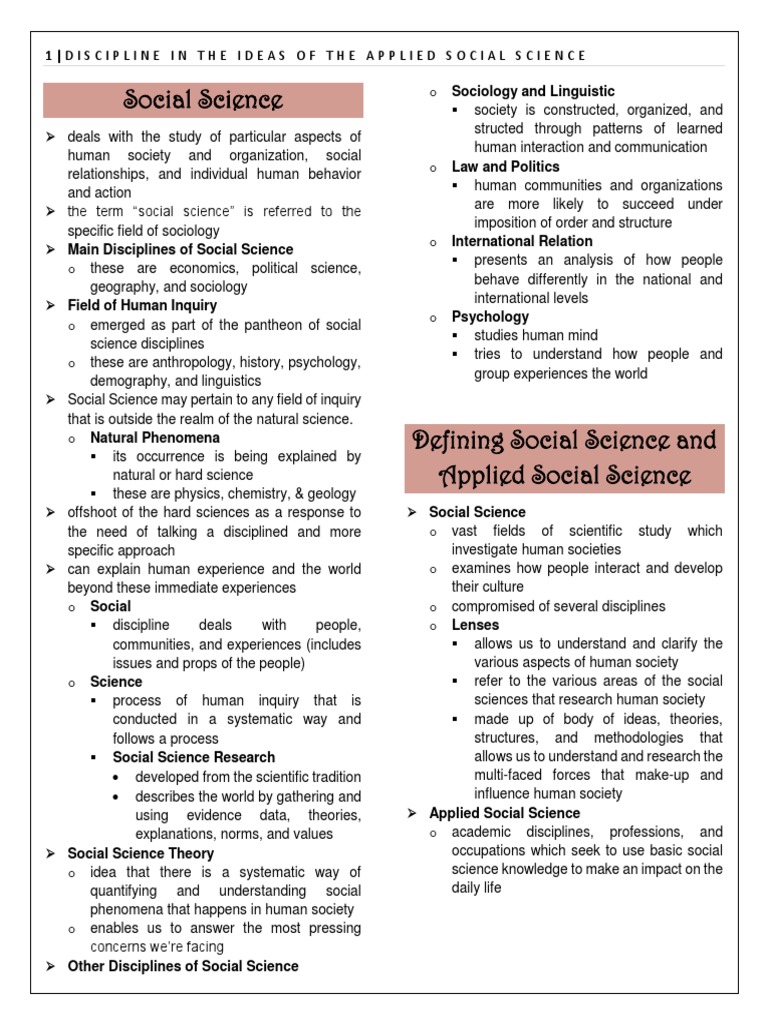 Discipline and Applied Social Science | PDF | Social Sciences | Science