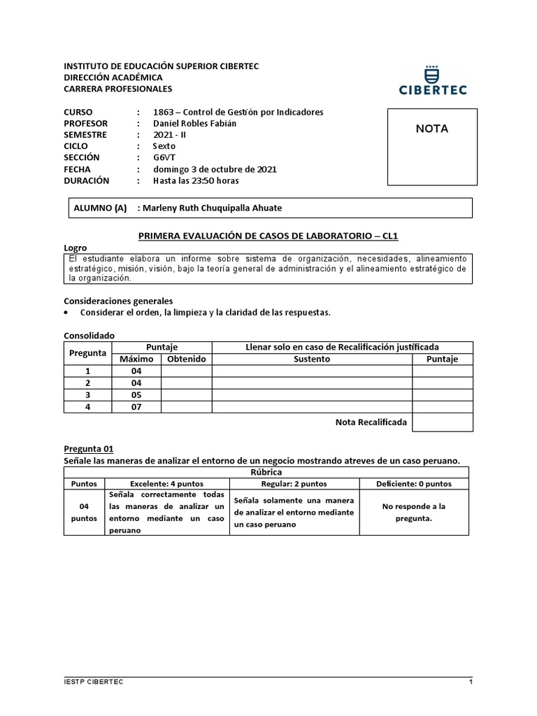 Control de Gestión Por Indicadores | PDF