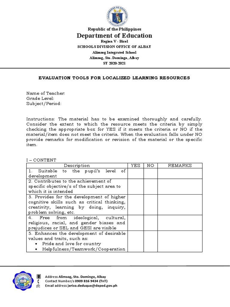 Evaluation Tools for Localized Resources | PDF | Cognition | Evaluation