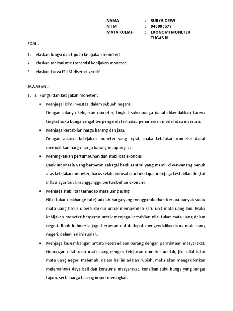 Tugas Iii Eko Moneter | PDF