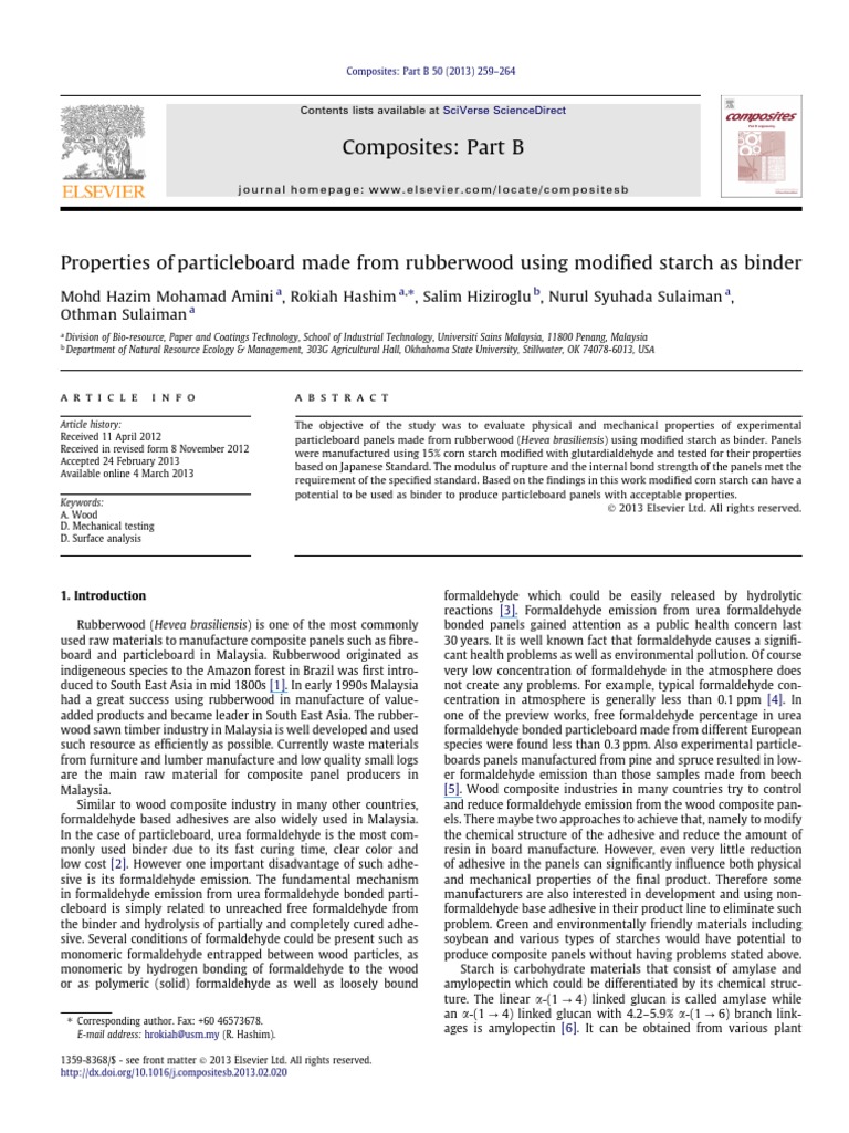Properties of Particleboard Made From Ru | PDF | Differential Scanning ...