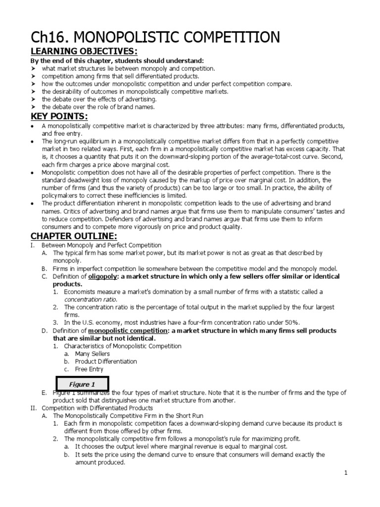 Review Lecture Notes Chapter 16 | PDF | Monopoly | Perfect Competition
