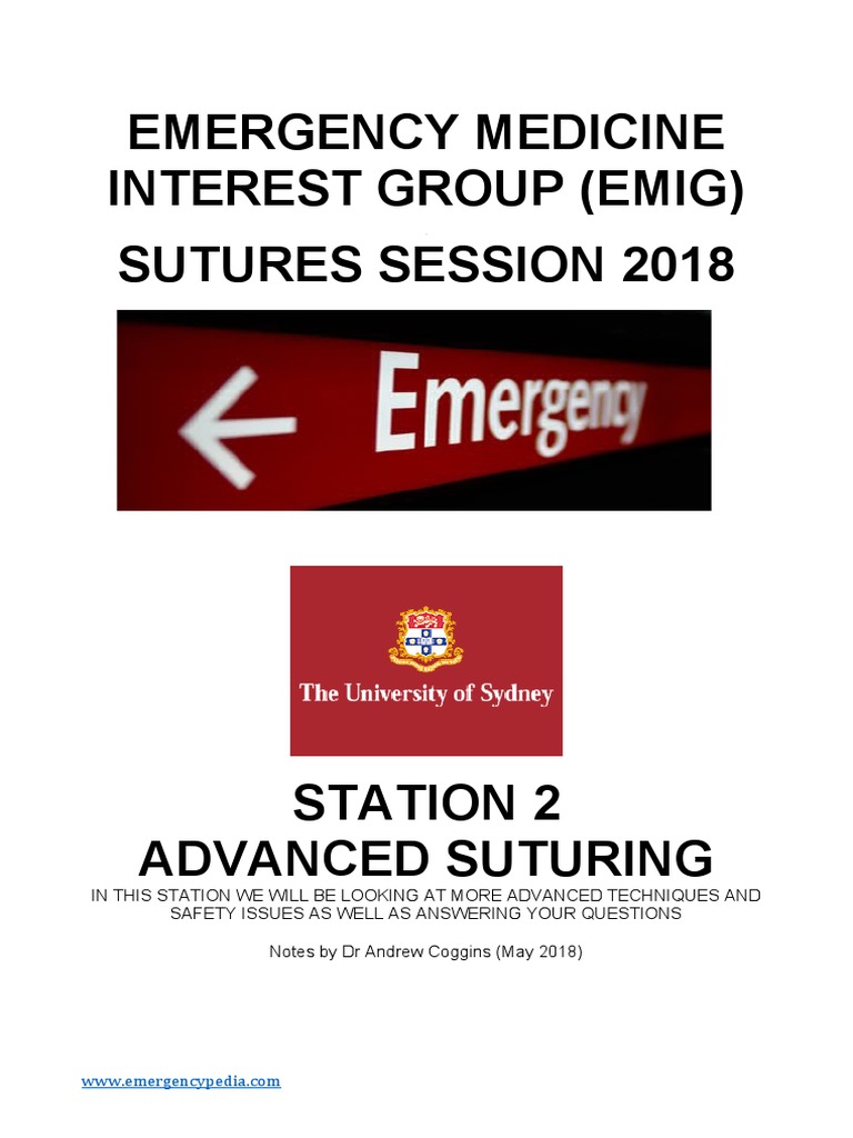 Suturing Notes 2018 | PDF | Surgical Suture | Wound