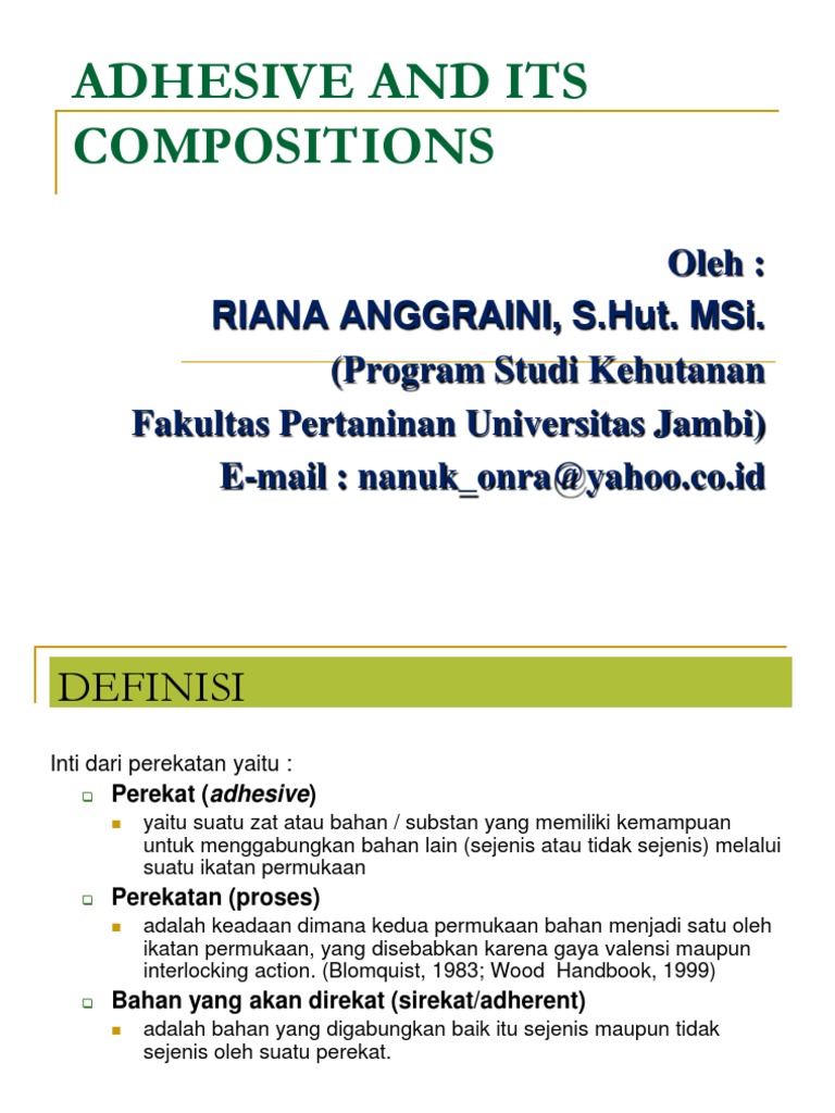 Perekatan Kayu dan Jenis Perekat | PDF