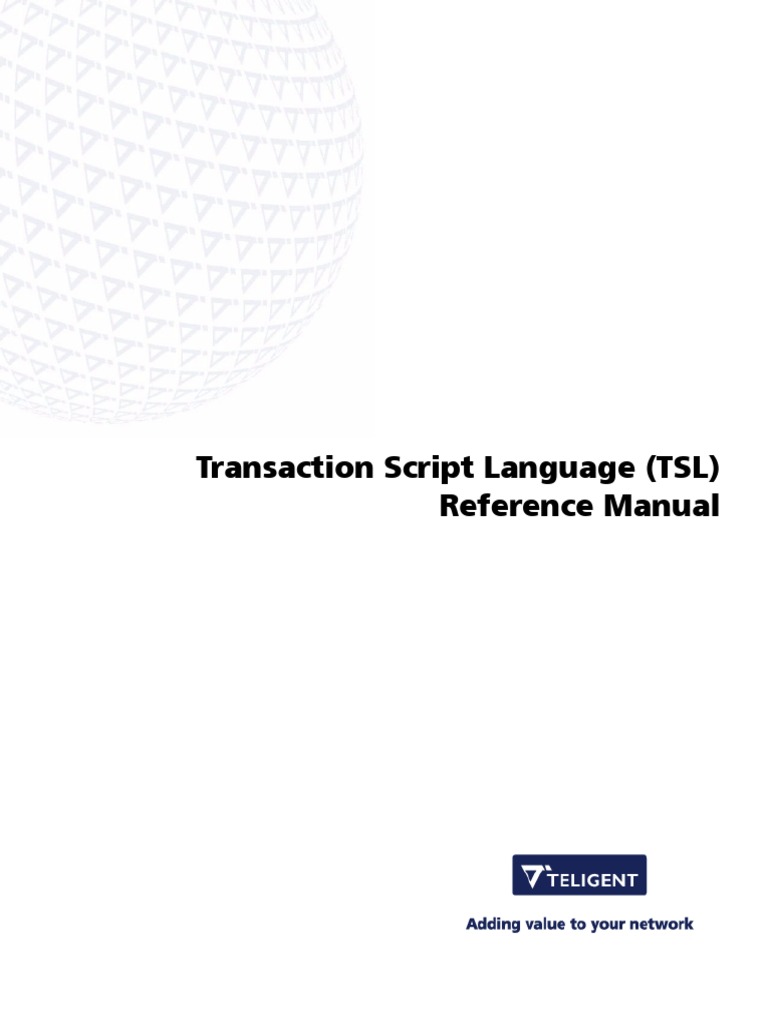 Transaction Script Language (TSL) Reference Manual | PDF | Parameter (Computer Programming ...