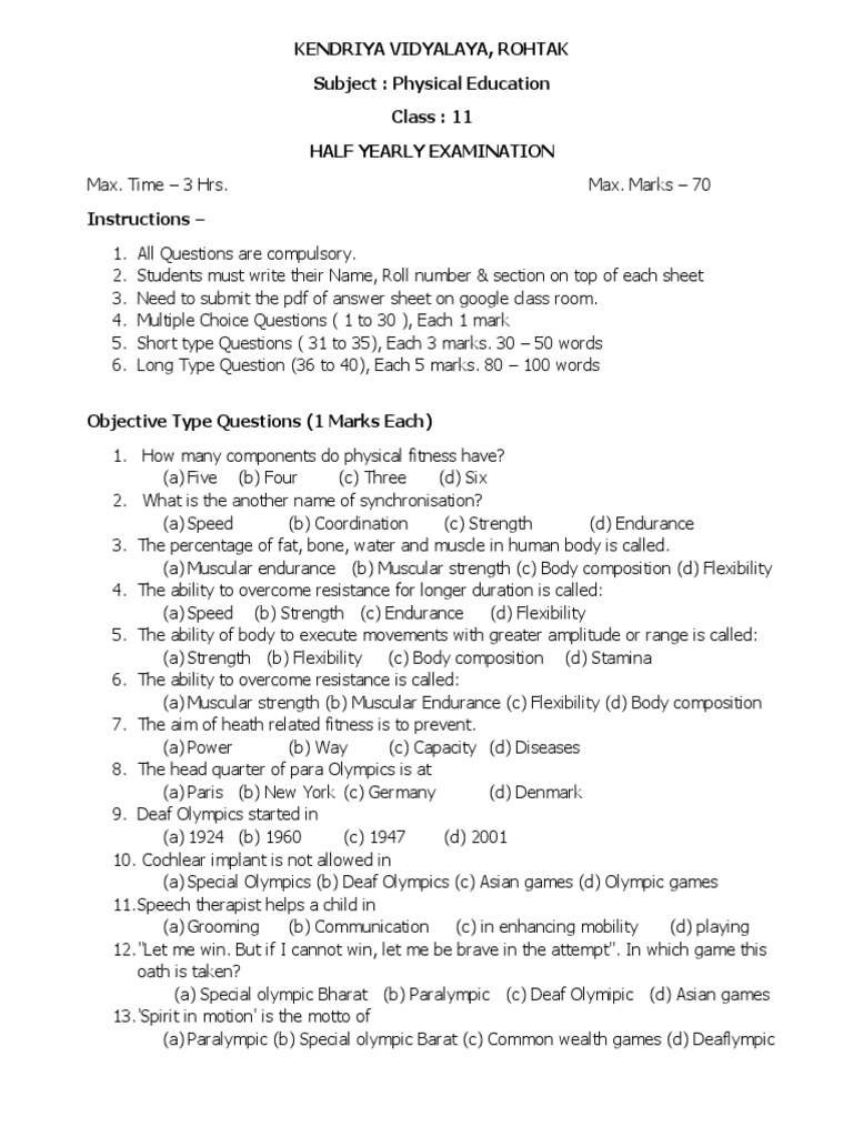 11th Question Paper Half Yearly | PDF | Body Mass Index | Yoga