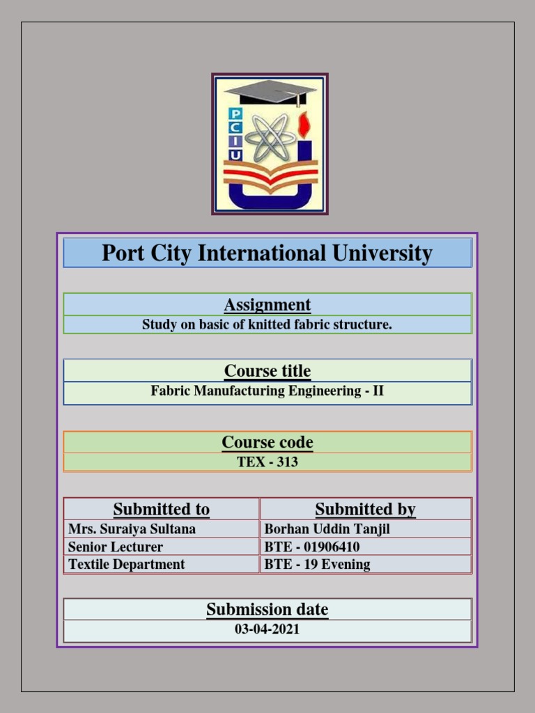 Basic Structure of Knitted Fabric | PDF | Knitting | Textiles