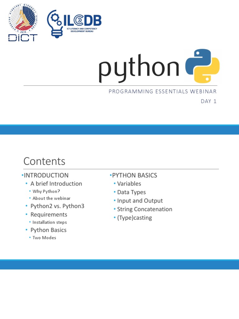 Programming Essentials Webinar Day 1 | Download Free PDF | Python ...