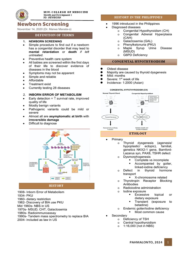 Newborn Screening | PDF | Human Diseases And Disorders | Medical ...