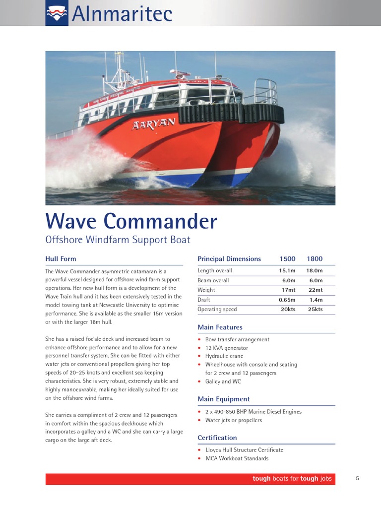 Wave Commander: Offshore Windfarm Support Boat | PDF | Hull (Watercraft ...