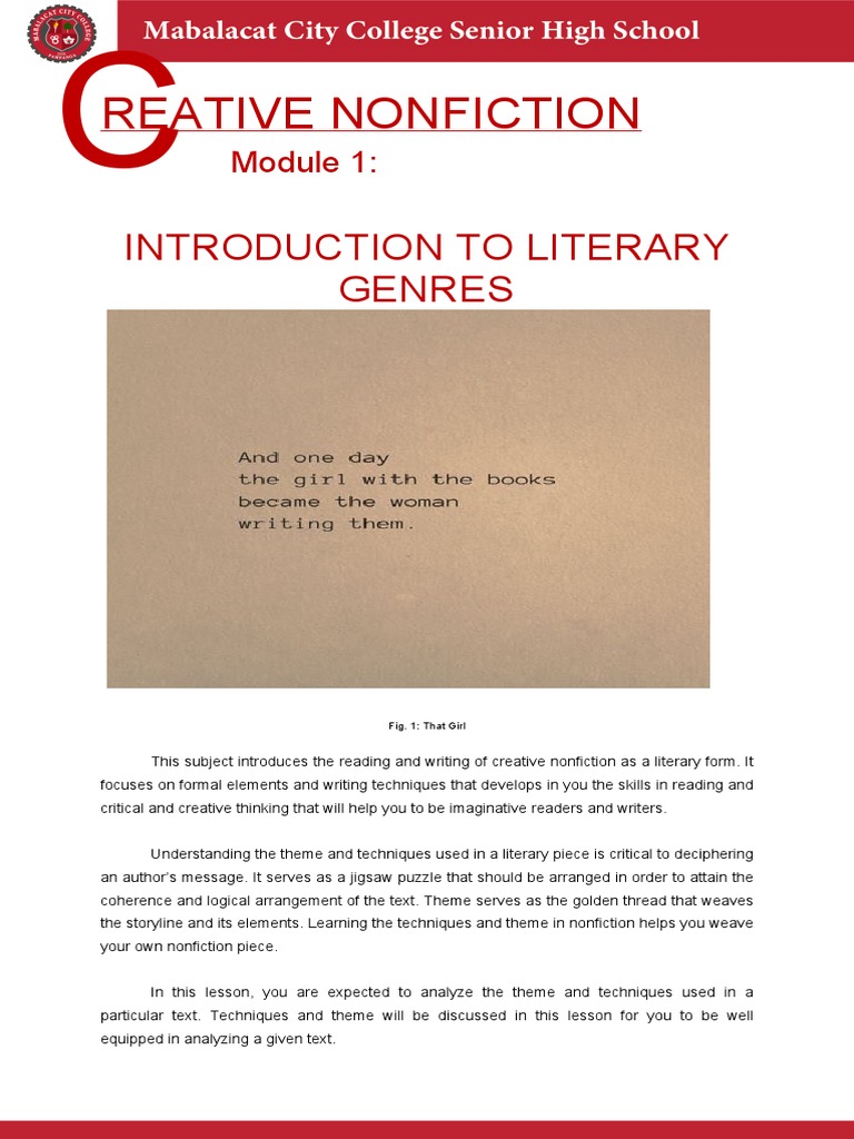 Creative Non-Fiction Module 1 | PDF | Creative Nonfiction | Writers
