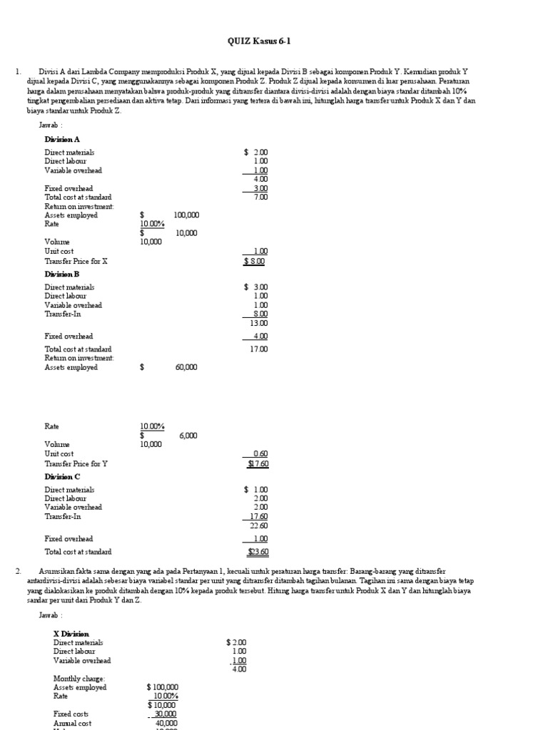 Analisis Harga Transfer Produk | PDF