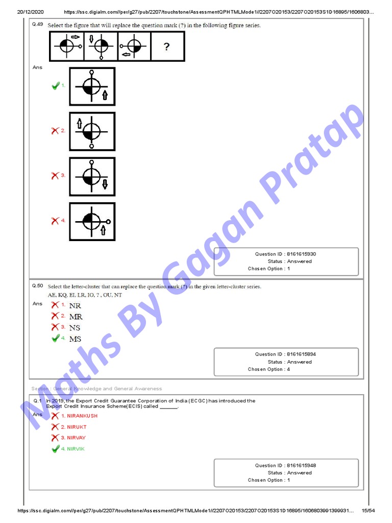 SSC Exam Questions and Answers 2020 | PDF