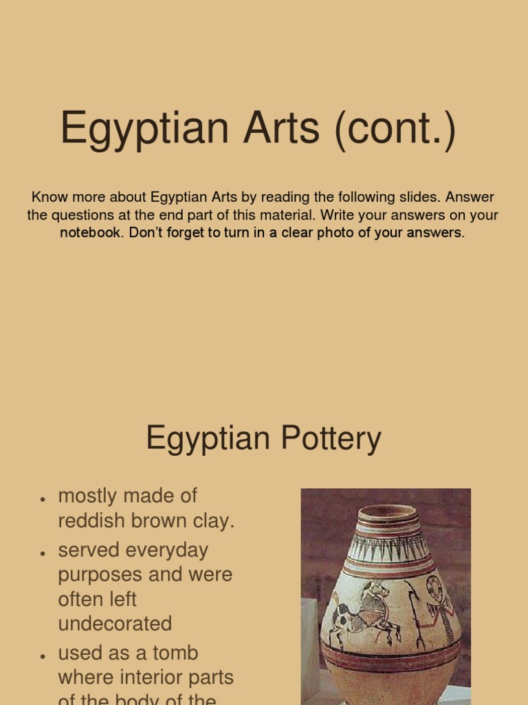 An Overview of Key Aspects of Egyptian Arts | PDF