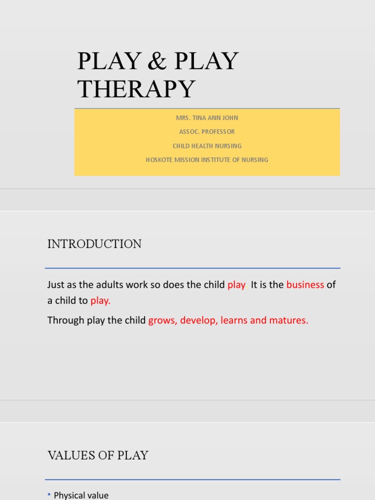 Play & Play Therapy | PDF | Senses | Pleasure