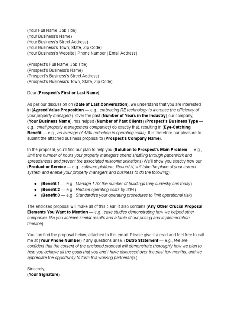 Business Proposal Letter Template | PDF