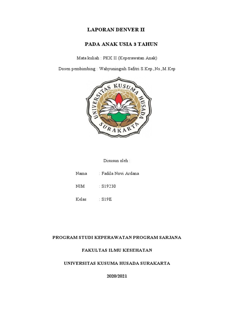 Laporan Hasil Tes Denver II Anak 3 Tahun | PDF