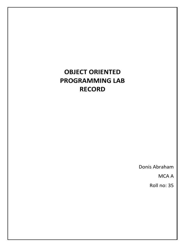 OOP Lab Record Ddvda | PDF | Area | Constructor (Object Oriented Programming)