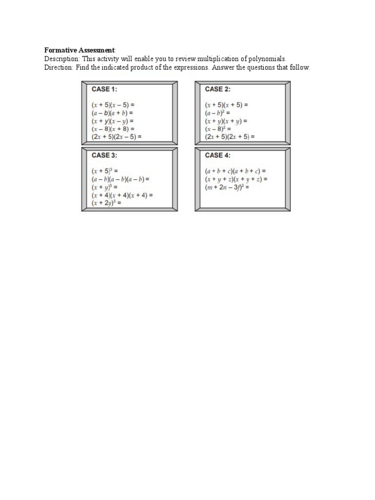 Formative Assesment-Binomial Theorem | PDF