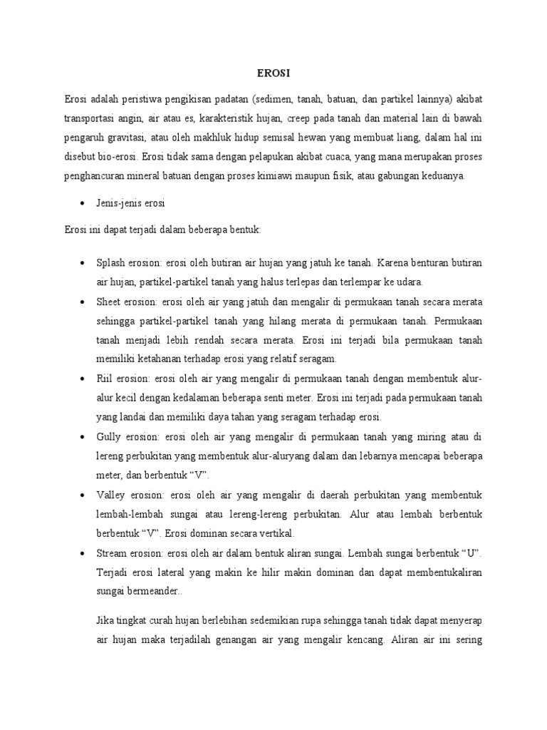 Proses dan Jenis Erosi Bumi | PDF | Sains & Matematika