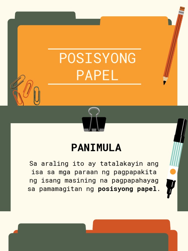 Posisyong Papel Presentation | PDF