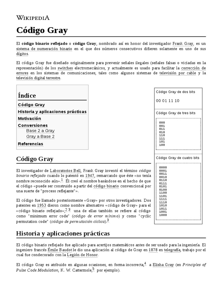 Código Gray | PDF | Teoría de la computación | Convenciones de nombres