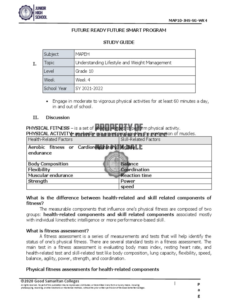 Revised JHS Map10 RSG WK4 | PDF | Body Mass Index | Obesity