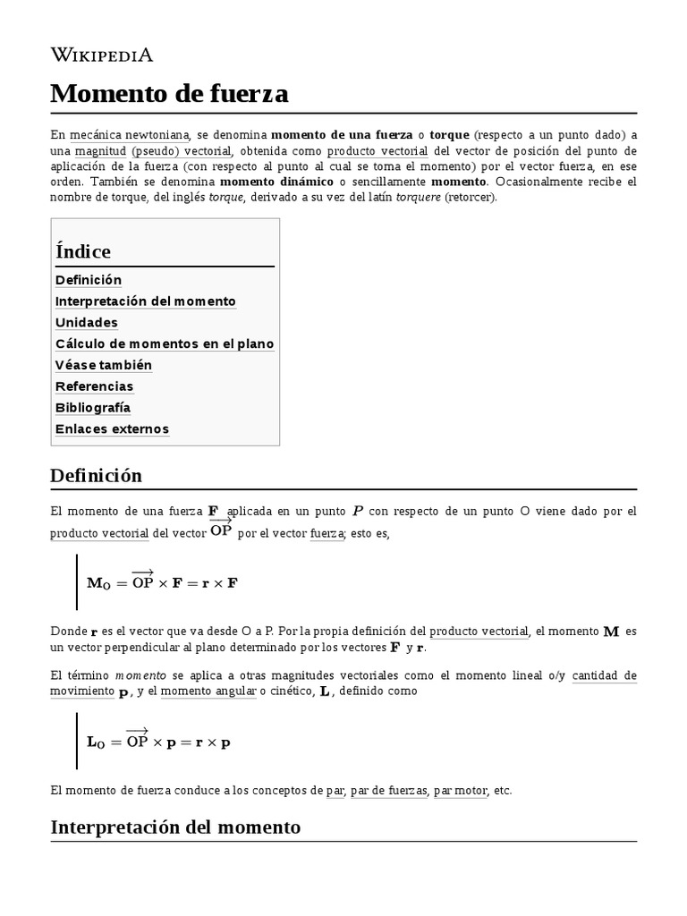 Momento - de - Fuerza (TORQUE) | PDF | Cantidades fisicas | Geometría