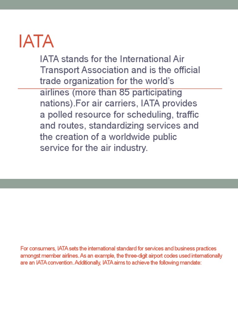 IATA Role | PDF | Airlines | Transport