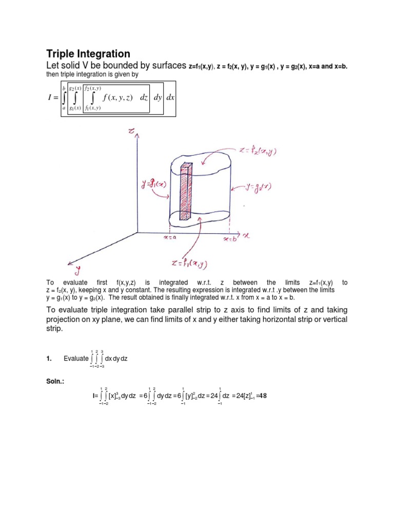 Triple Integration and Applications | PDF | Volume | Sphere