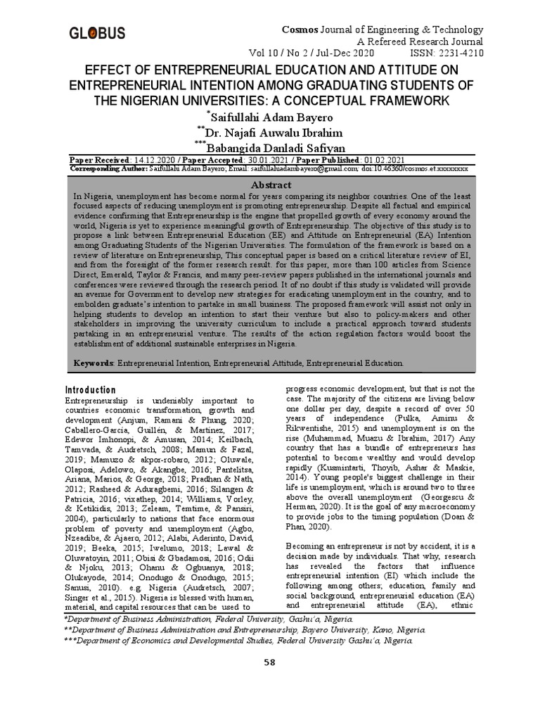 CET JD20 Saifullahi Adam Bayero | PDF | Entrepreneurship | Attitude ...