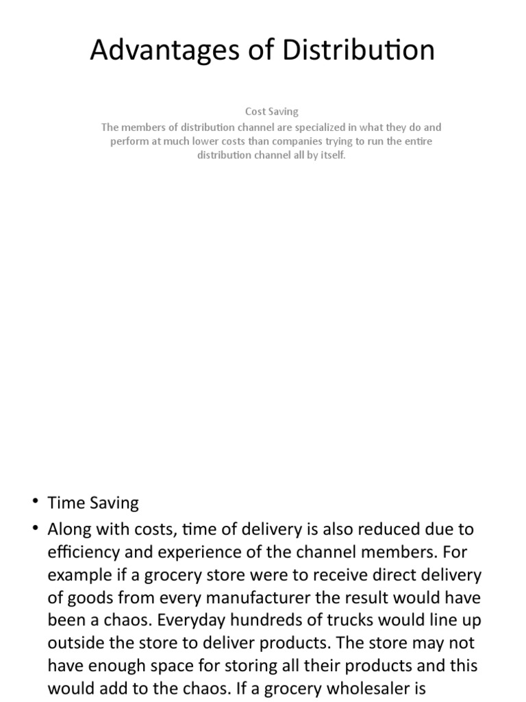 Advantages and Disadvantages of Distribution | PDF | Retail | Grocery Store