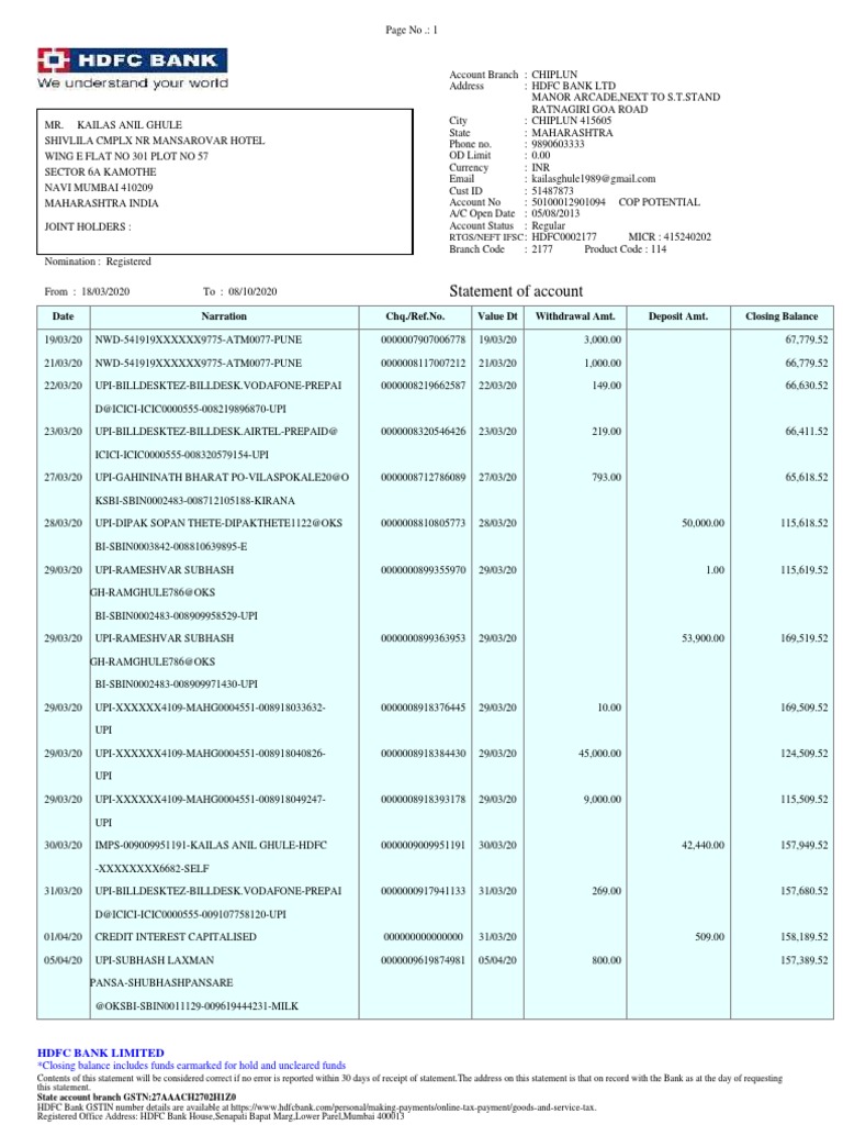 Bank Statement Summary | PDF | Service Industries | Economies